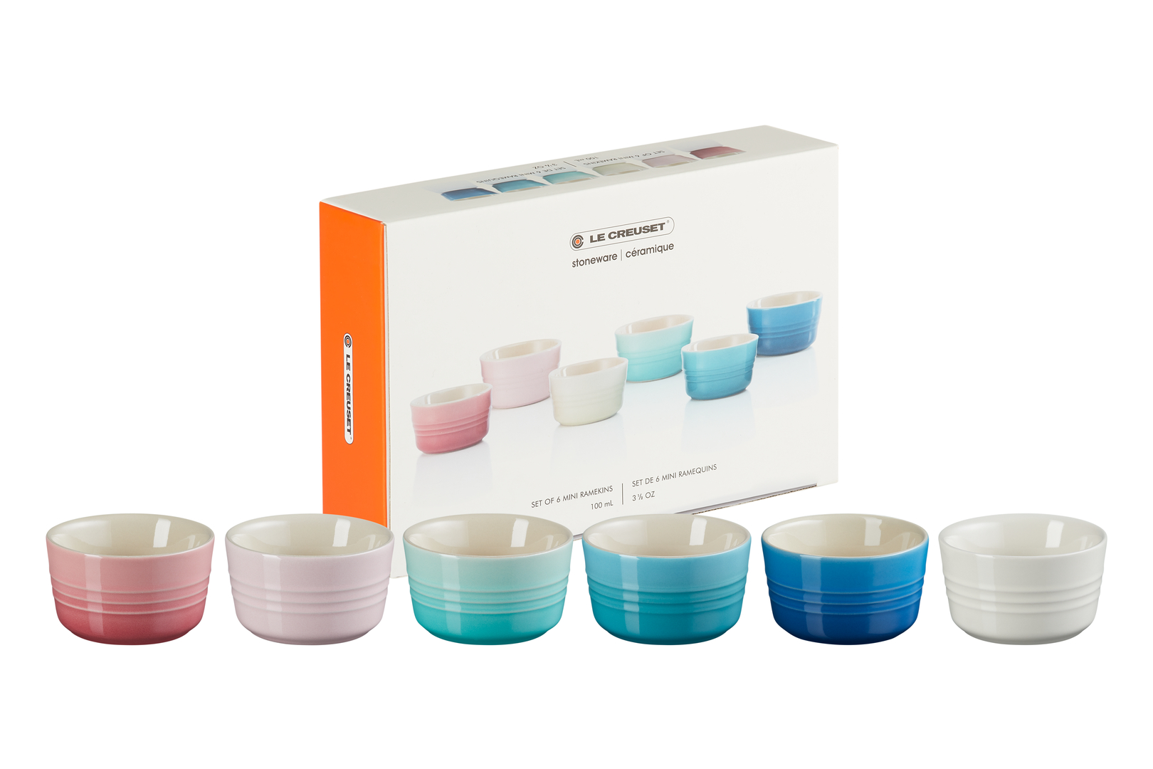 🥣 Set 6 Mini Rame 100Ml Blanco Y Rosa - Le Creuset - Oferta ...